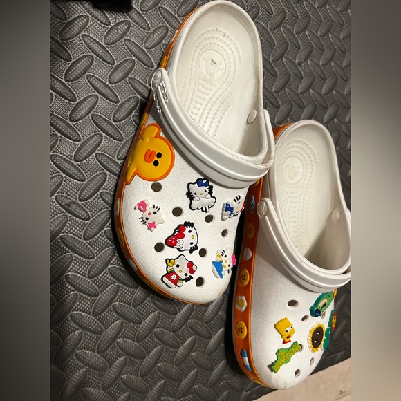 CROCS | Shoes | Crocs White Crocband Line Friends Clog | Poshmark